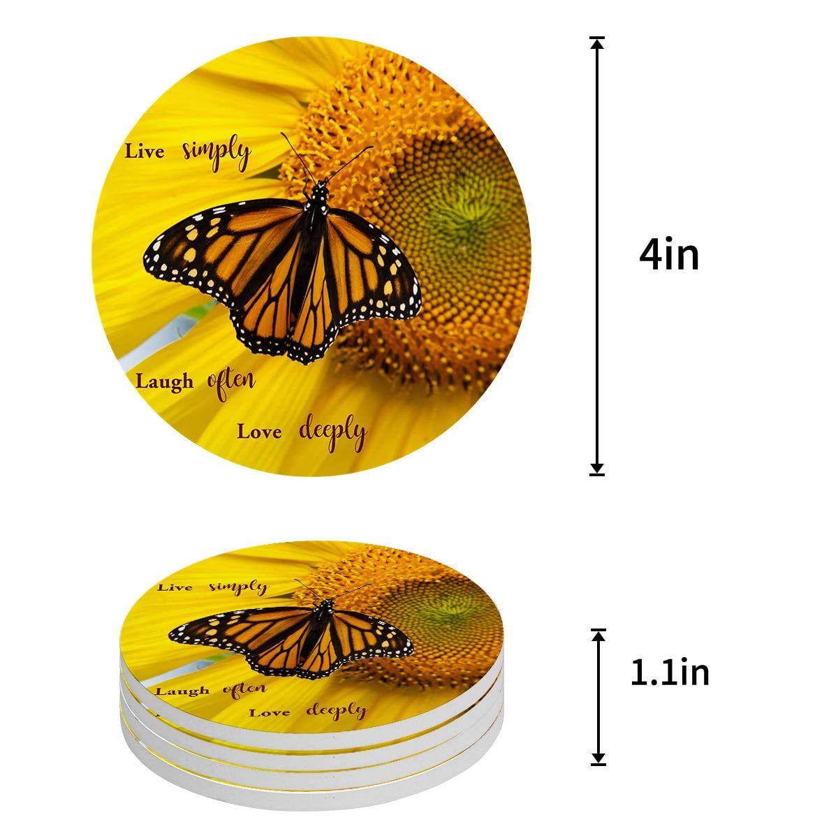 KXMDXA Dinosaur Set of 8 Round Coaster for Drinks, Absorbent Ceramic ...