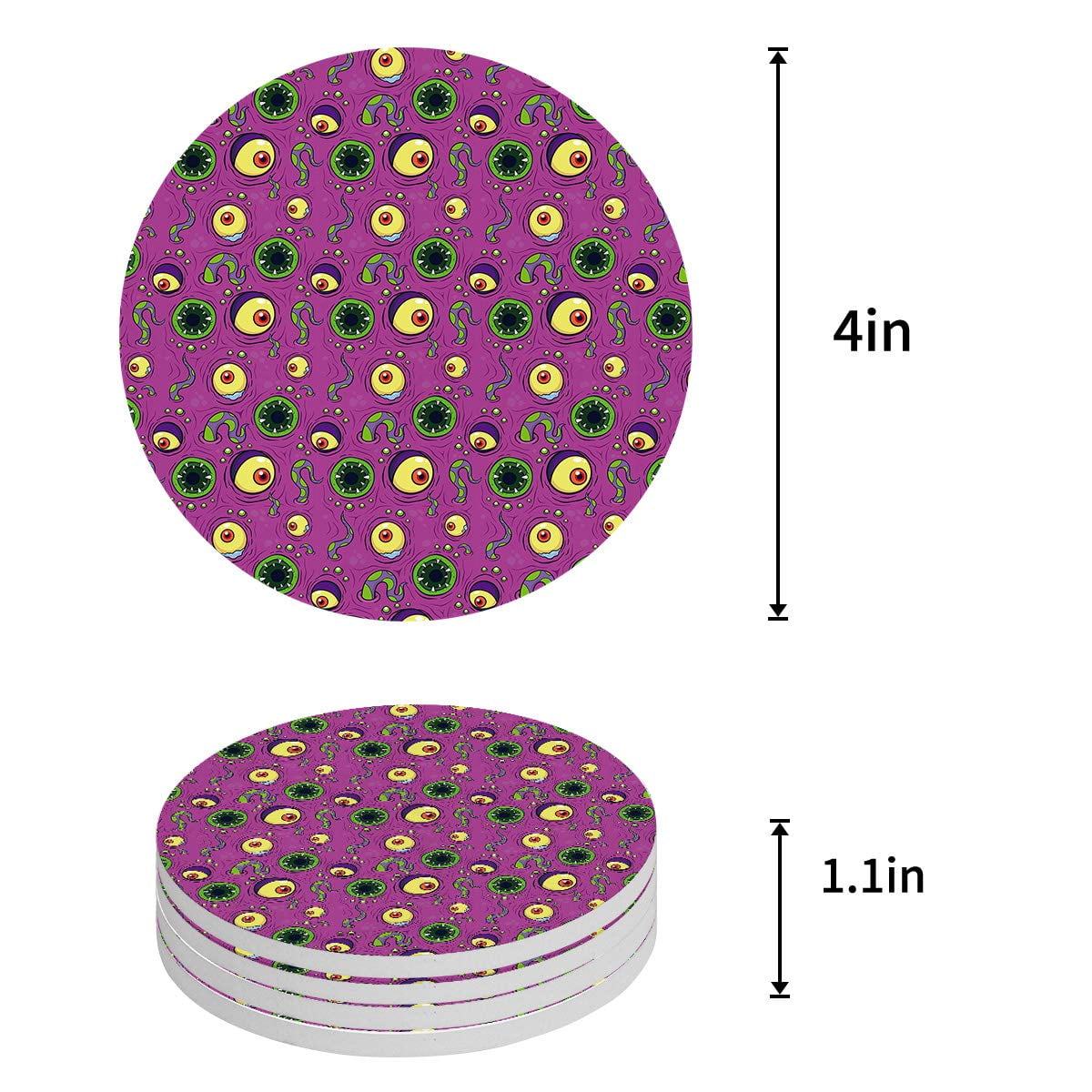 KXMDXA Dragonfly Set of 6 Round Coaster for Drinks, Absorbent Ceramic ...