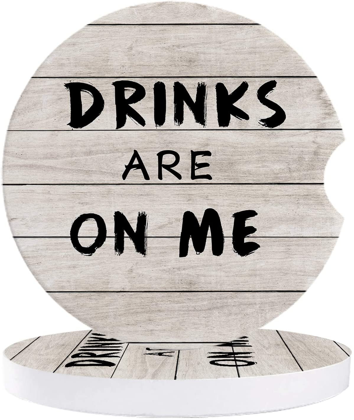 KXMDXA Drinks are on Me Rrtro Wood Plank Set of 6 Car Coaster for ...