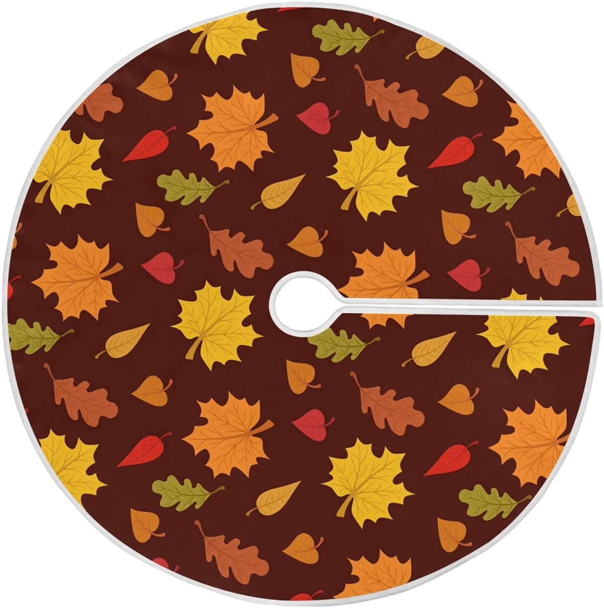 KXMDXA Fall Season Leafs Brown Xmas Christmas Tree Skirt Stand Mat for ...