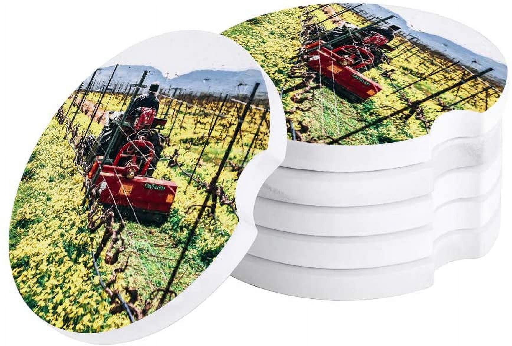 KXMDXA Farm Locomotive Harvesting Crops Set of 4 Car Coaster for Drinks ...
