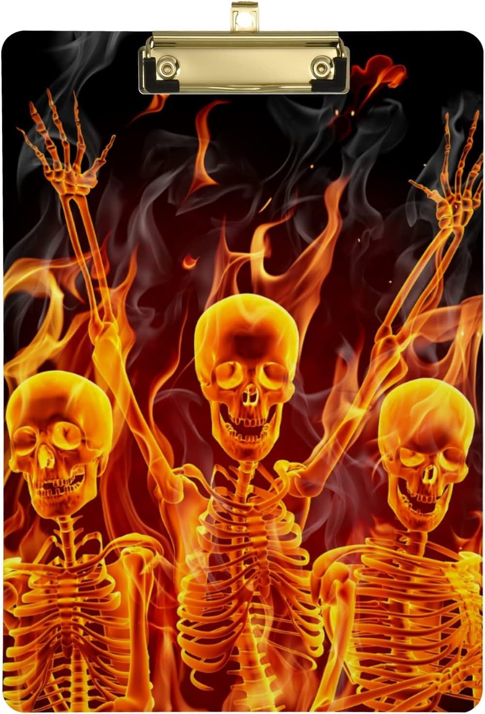KXMDXA Fire Skeletons Clipboard Hardboard Wood Nursing Clip Board and ...