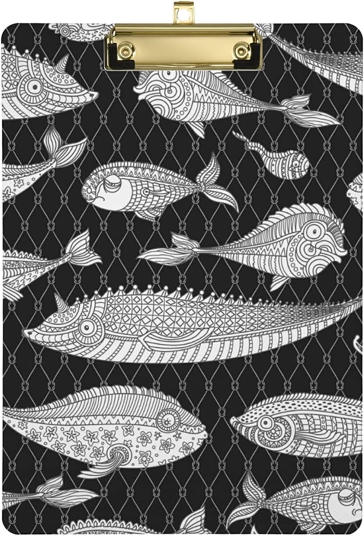 KXMDXA Fish Turtle Clipboard Hardboard Wood Nursing Clip Board and Pull ...