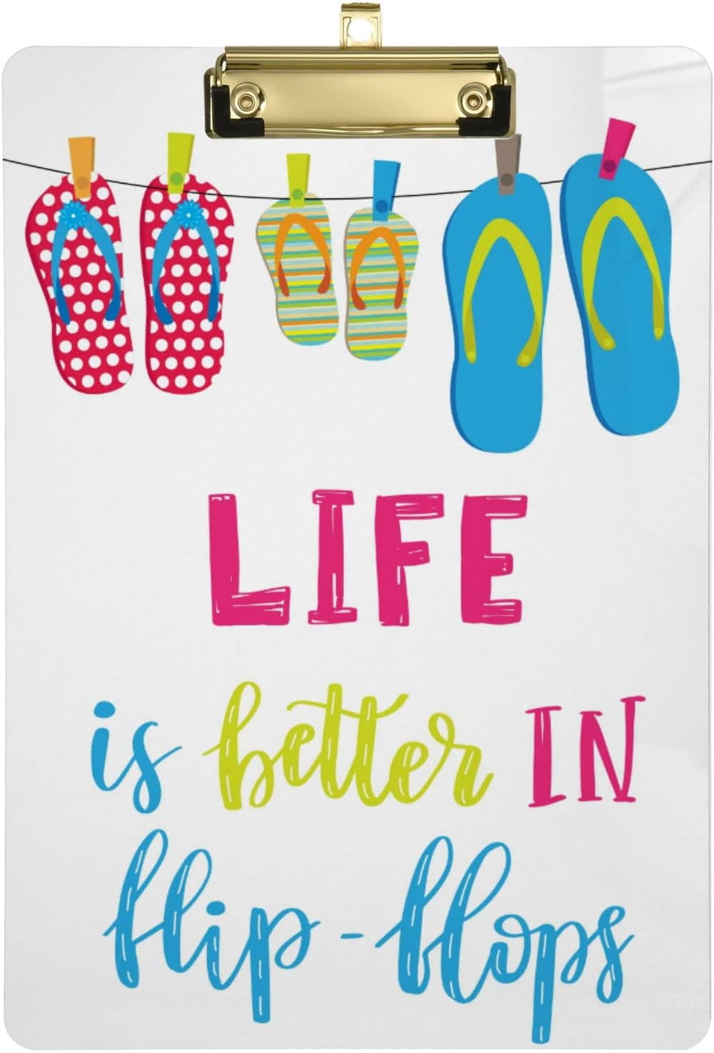 KXMDXA Flip Flops Summer Clipboard Hardboard Wood Nursing Clip Board ...