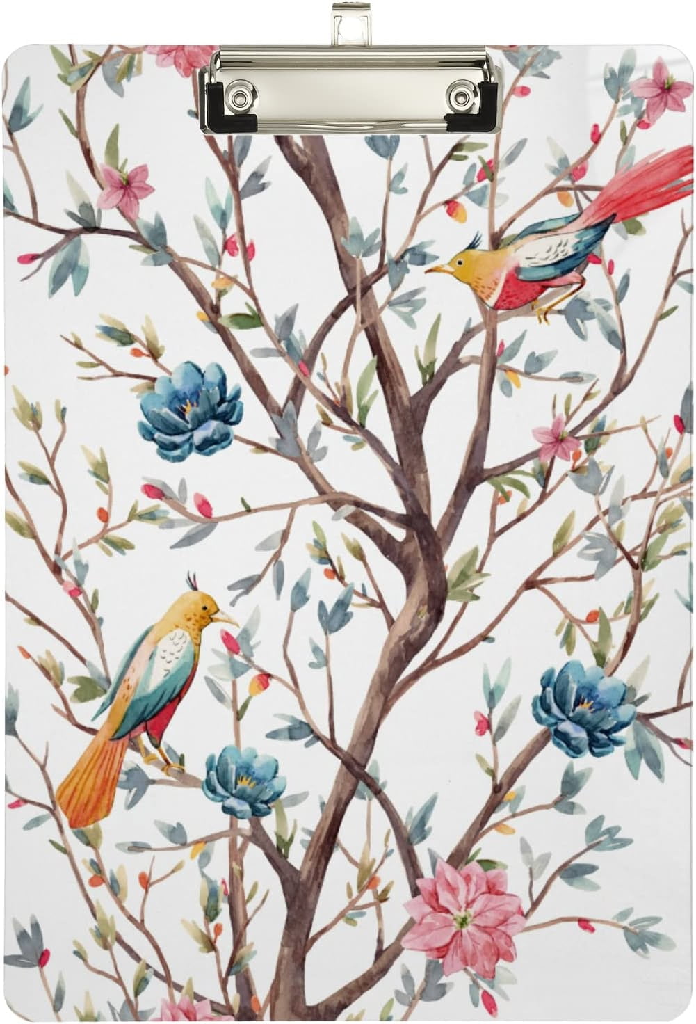 KXMDXA Flower Tree Birds Clipboard Hardboard Wood Nursing Clip Board ...