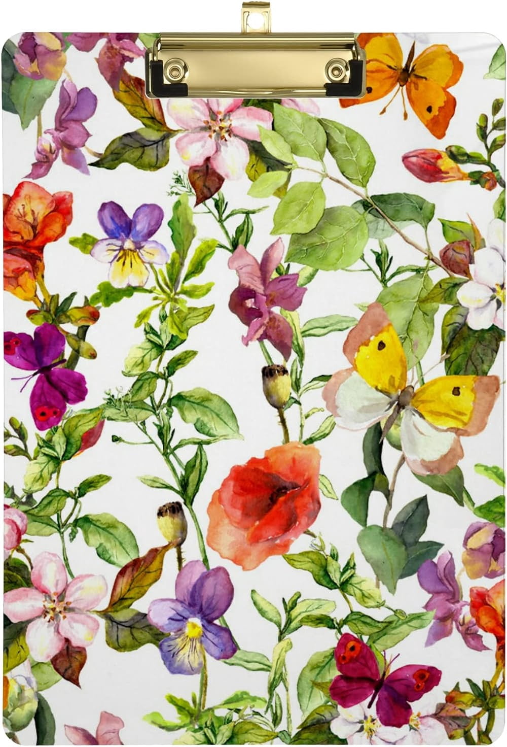 KXMDXA Flowers Butterflies Clipboard Hardboard Wood Nursing Clip Board ...