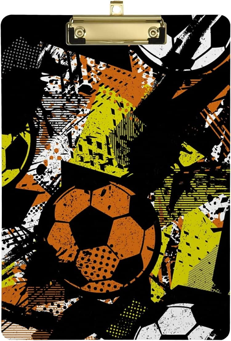 KXMDXA Football Soccer Clipboard Hardboard Wood Nursing Clip Board and Pull for Standard A4 ...