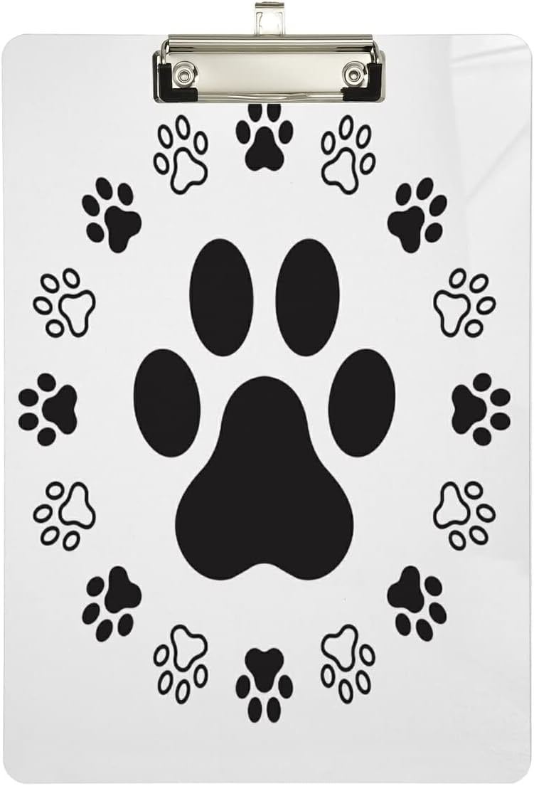KXMDXA Footprint Paw Dog Clipboard Hardboard Wood Nursing Clip Board ...