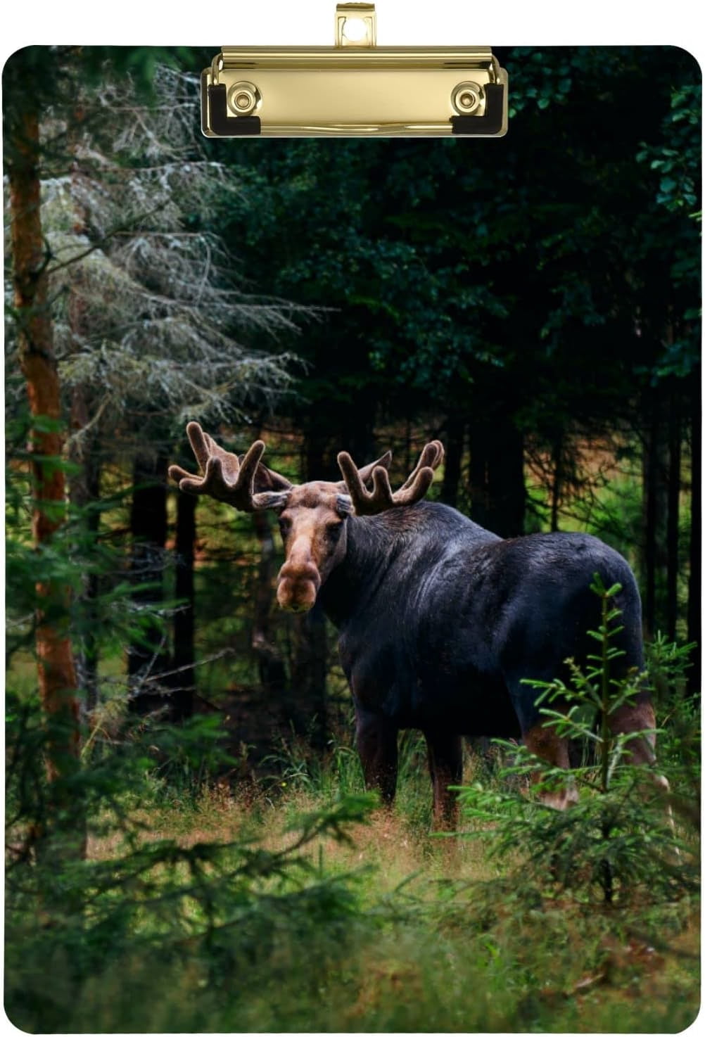 KXMDXA Forest Big Bull Moose Clipboard Hardboard Wood Nursing Clip ...