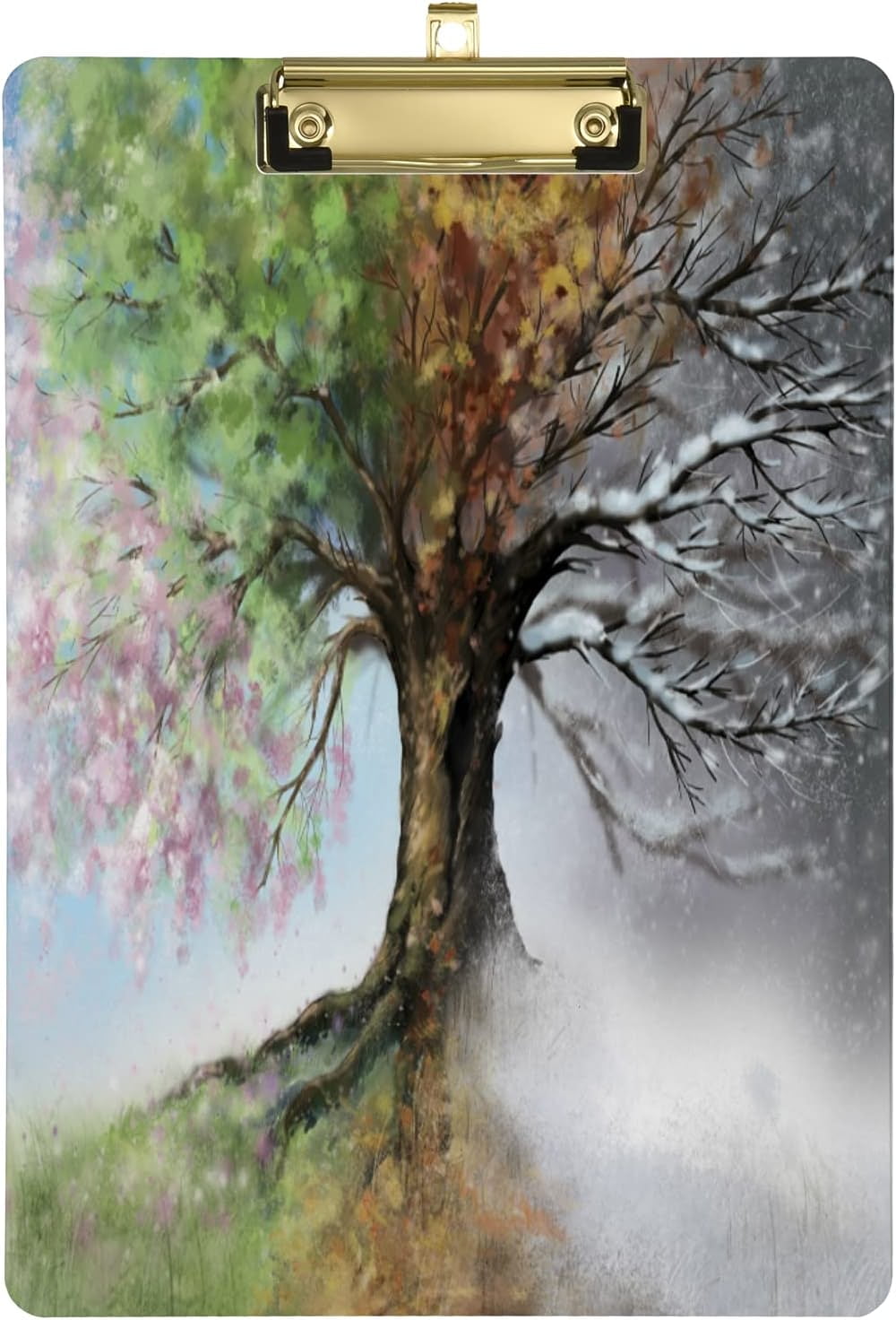 KXMDXA Four Season Tree Artwork Oil Painting Clipboard Hardboard Wood ...