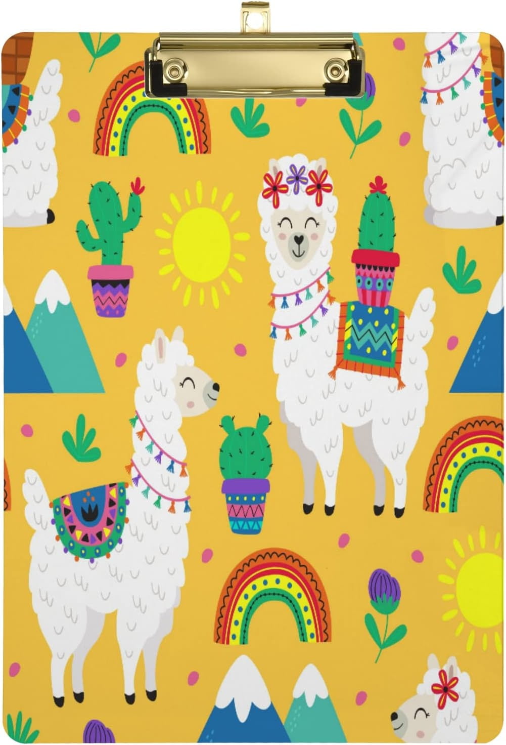 KXMDXA Funny LlamaCacti Clipboard Hardboard Wood Nursing Clip Board and Pull for Standard A4 ...