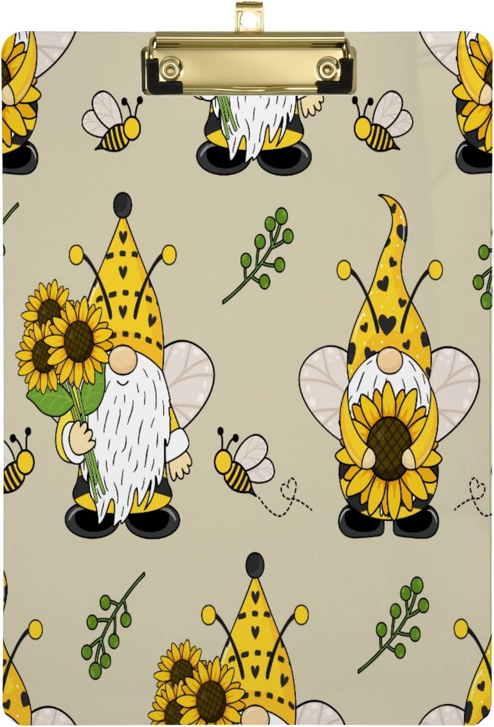KXMDXA Gnomes BeesSunflowers Clipboard Hardboard Wood Nursing Clip ...