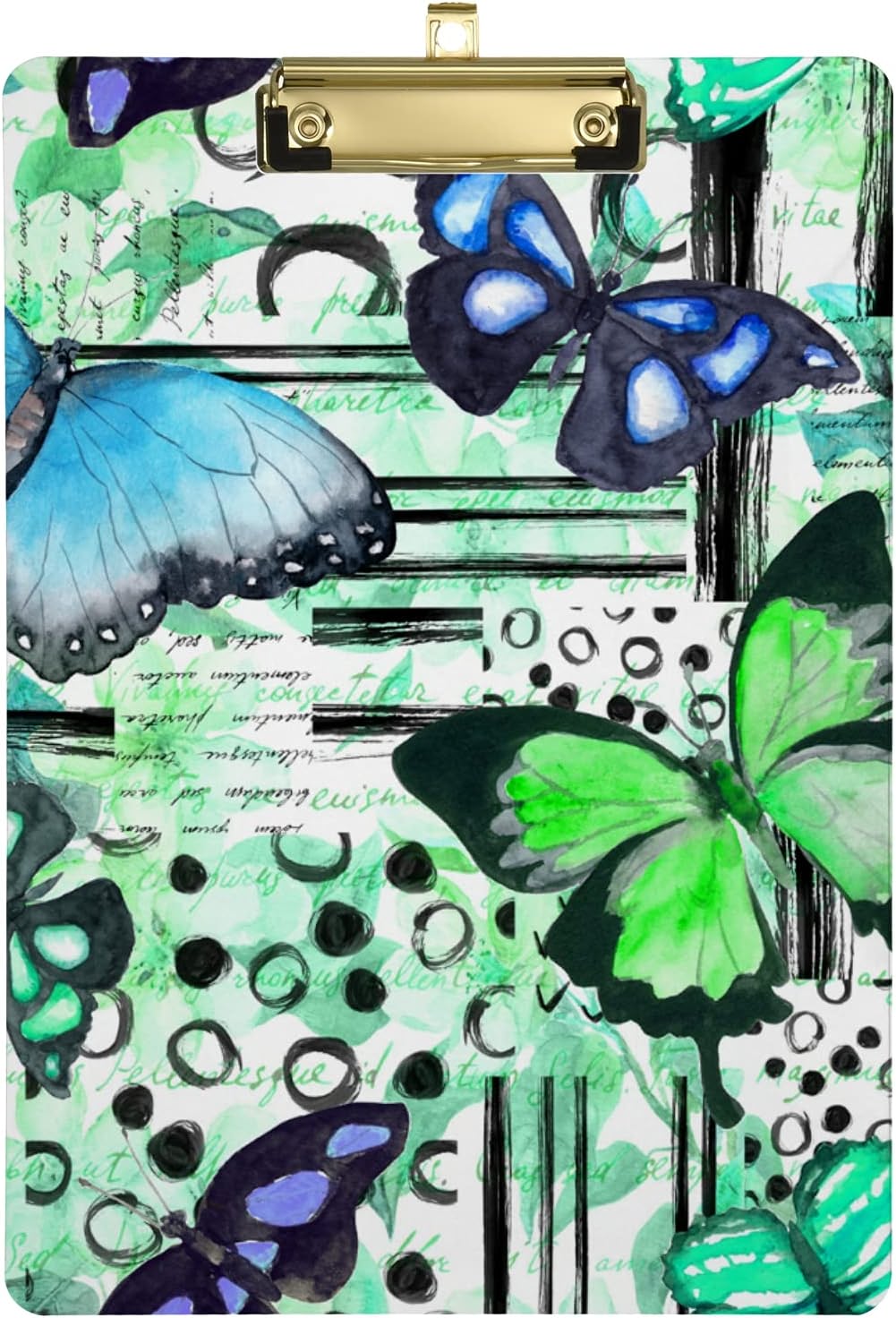 KXMDXA Green Butterflies Clipboard Hardboard Wood Nursing Clip Board ...