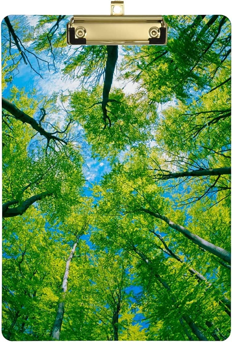 KXMDXA Green Forest Tree Clipboard Hardboard Wood Nursing Clip Board ...