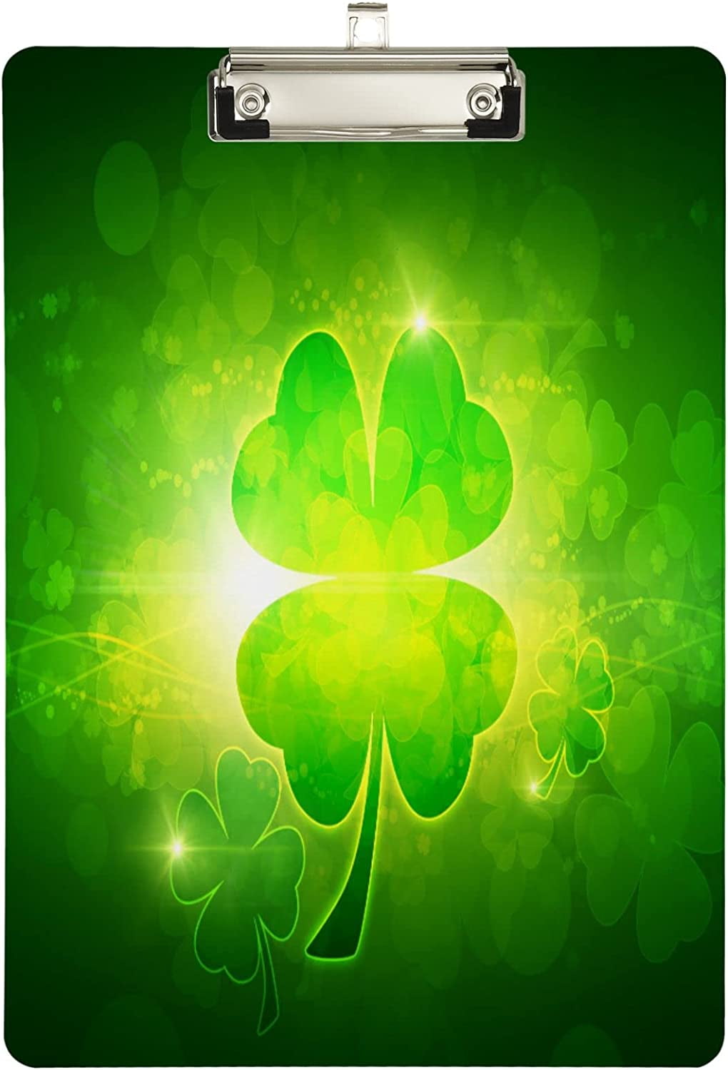 KXMDXA Green Shamrocks Clovers Clipboard Hardboard Wood Nursing Clip ...