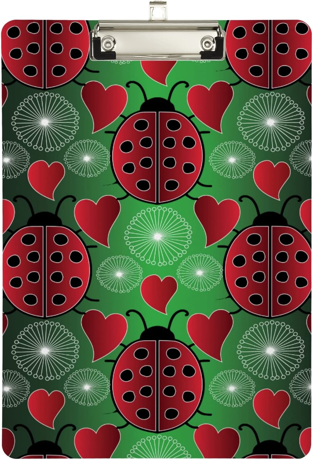 KXMDXA Ladybug Heart Red Green Clipboard Hardboard Wood Nursing Clip ...