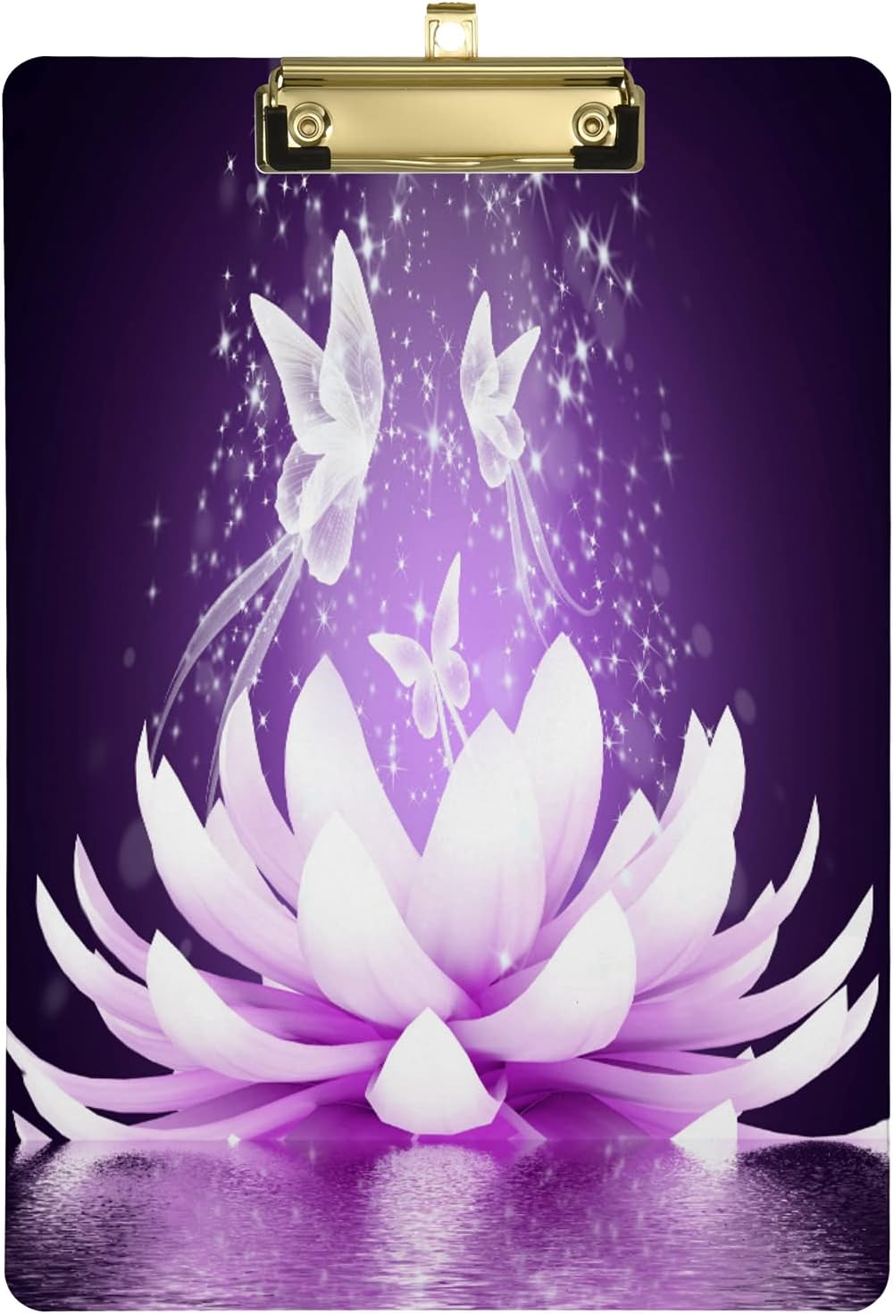 KXMDXA Lotus Flower Butterfly Purple Clipboard Hardboard Wood Nursing ...
