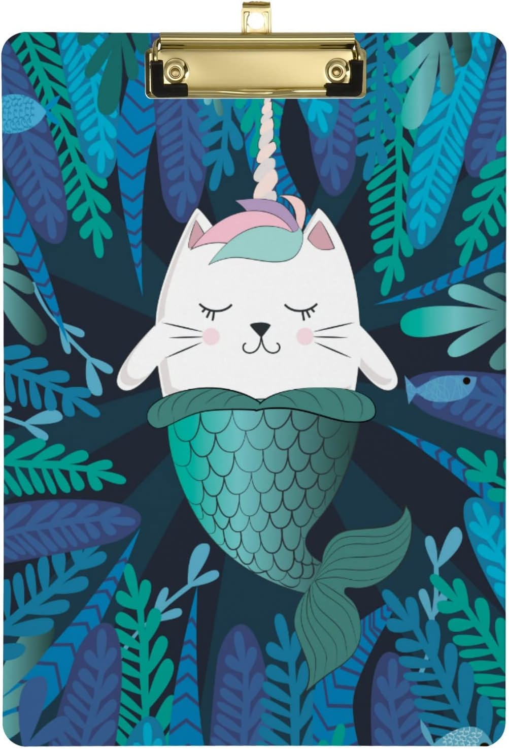 KXMDXA Magic Cat UnicornMermaid Clipboard Hardboard Wood Nursing Clip ...