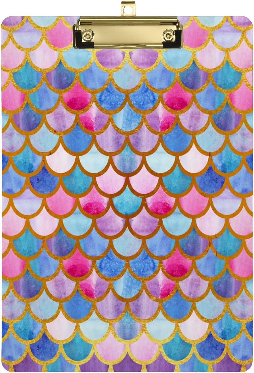 KXMDXA Mermaid Scales Rainbow Watercolor Clipboard Hardboard Wood ...