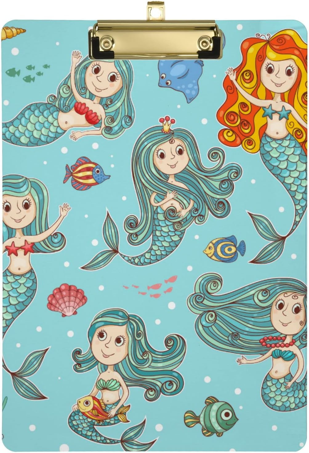 KXMDXA Mermaids Clipboard Hardboard Wood Nursing Clip Board and Pull ...