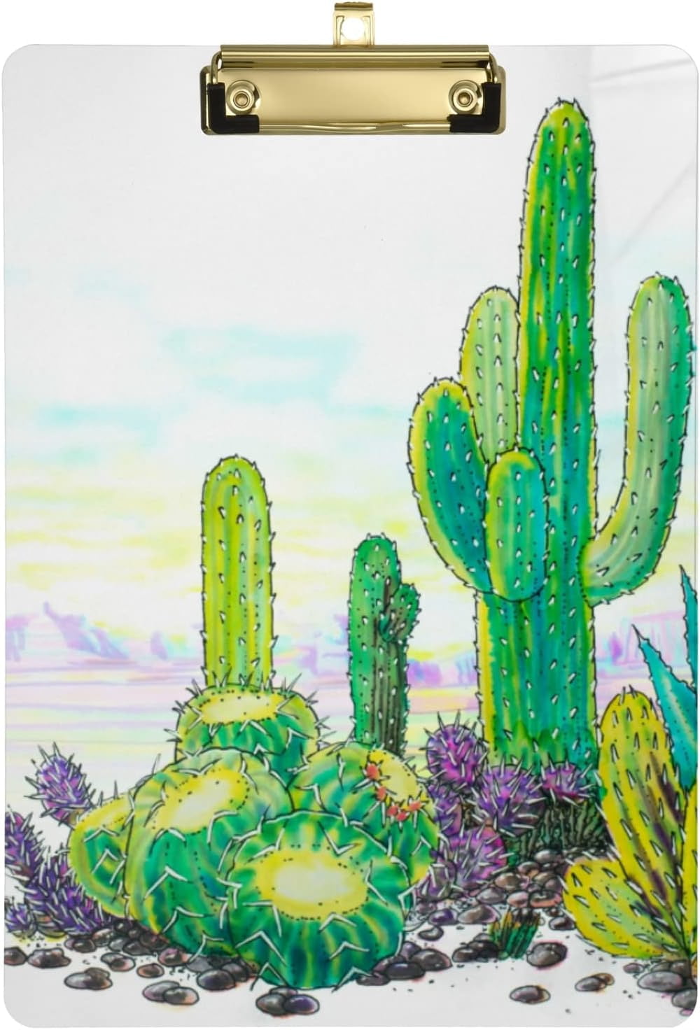 KXMDXA Mexico Cactus Clipboard Hardboard Wood Nursing Clip Board and Pull for Standard A4 Letter ...