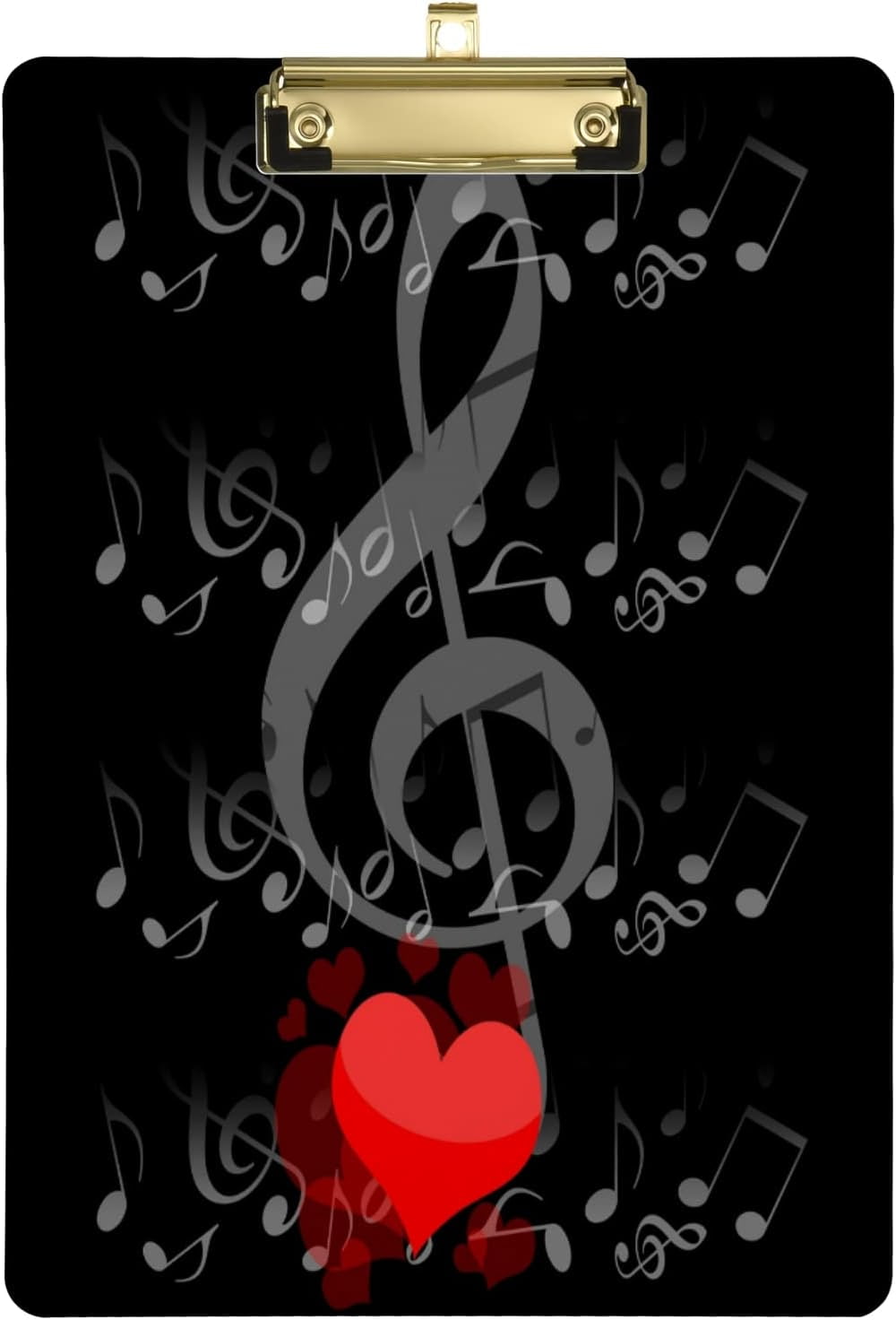 KXMDXA Music Notes Love Heart Clipboard Hardboard Wood Nursing Clip ...