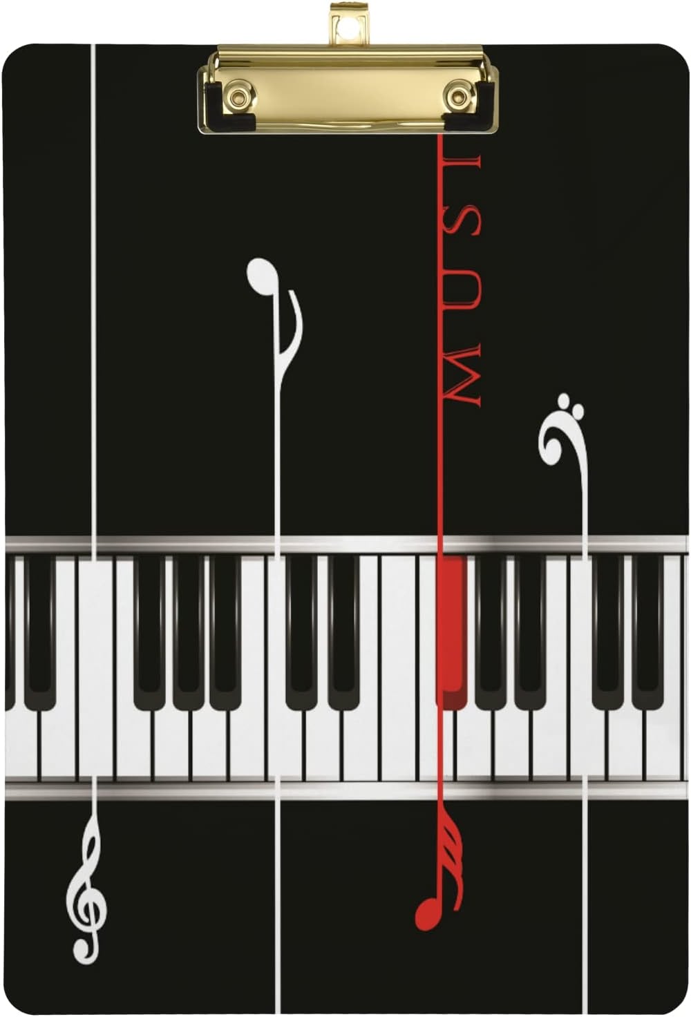KXMDXA Music Notes Piano Stylish Black Clipboard Hardboard Wood Nursing ...
