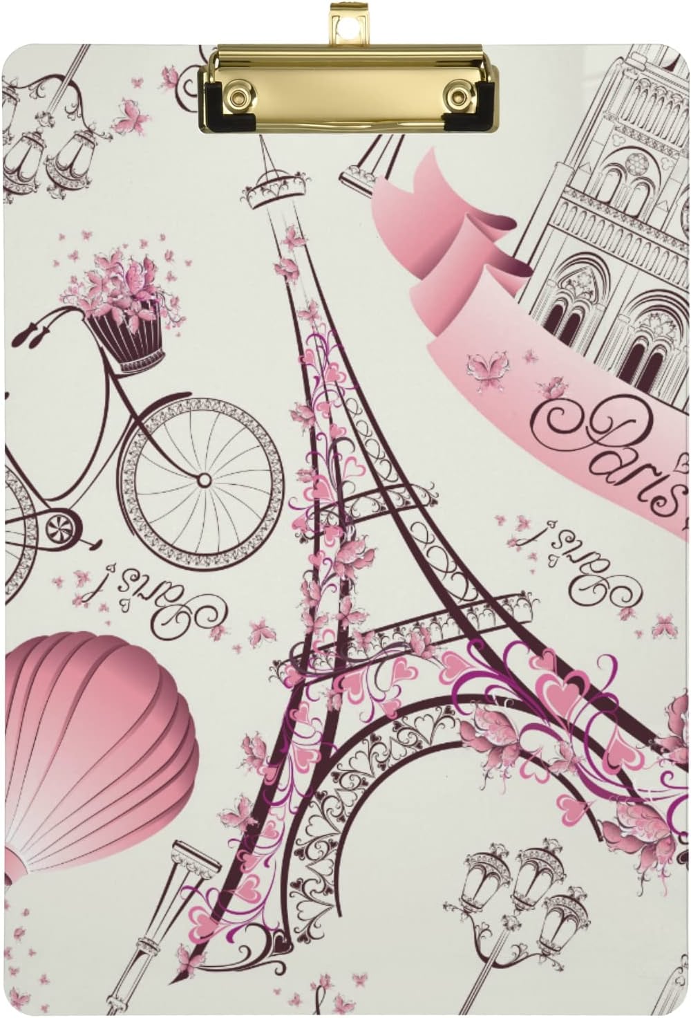 KXMDXA Paris Romantic Travel Clipboard Hardboard Wood Nursing Clip ...