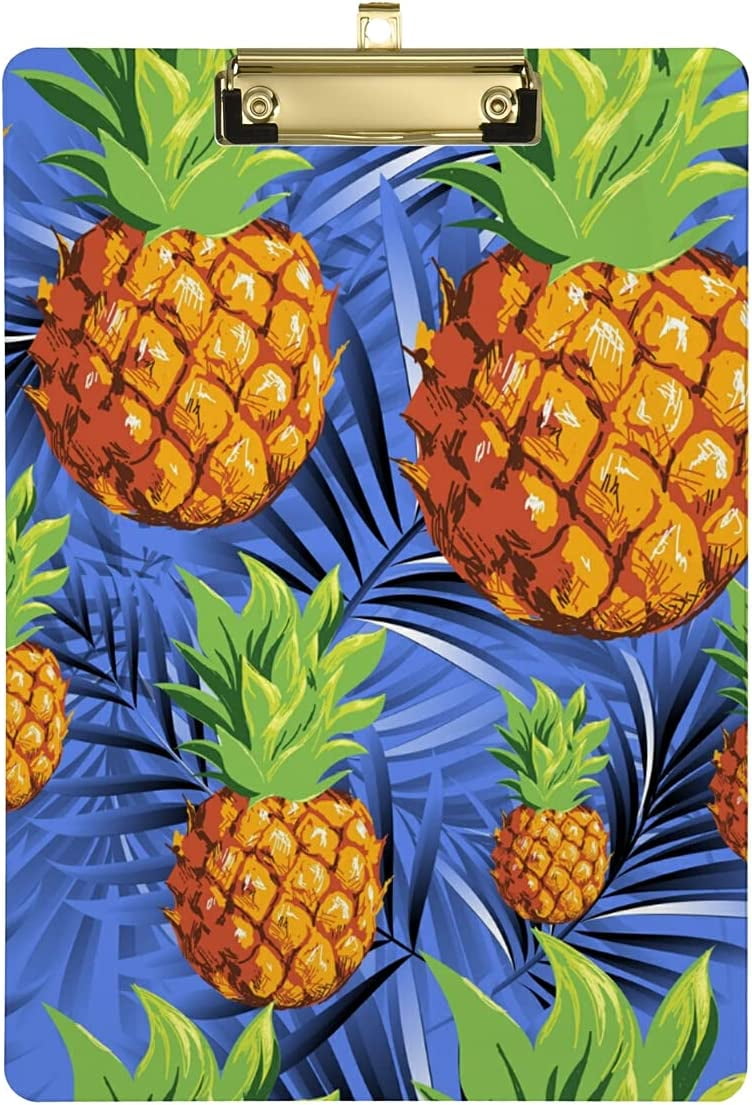 KXMDXA Pineapples Clipboard Hardboard Wood Nursing Clip Board and Pull ...