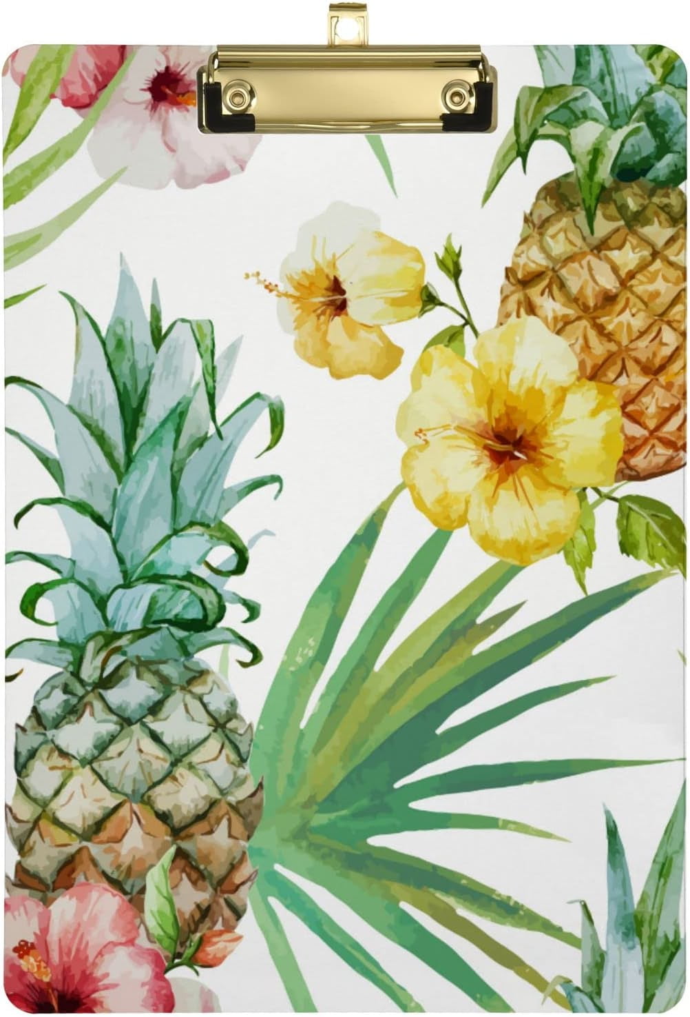 KXMDXA Pineapples Hibiscus Clipboard Hardboard Wood Nursing Clip Board ...
