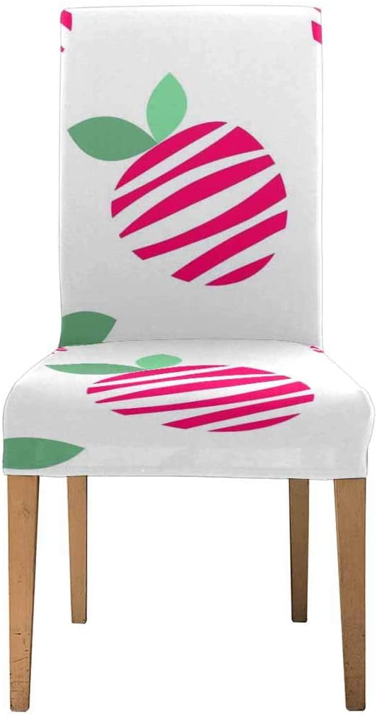 KXMDXA Pink Ornamental Lined Cute Strawberries Stretch Chair Cover ...