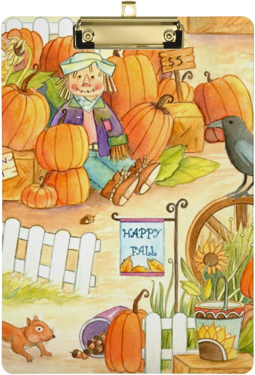 KXMDXA Pumpkins Autumn Fall Clipboard Hardboard Wood Nursing Clip Board ...