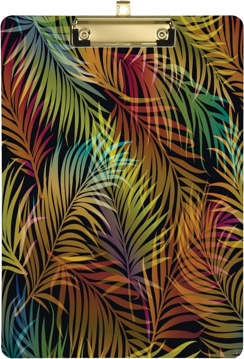 KXMDXA Rainbow Palm Leaves Summer Stylish Clipboard Hardboard Wood ...