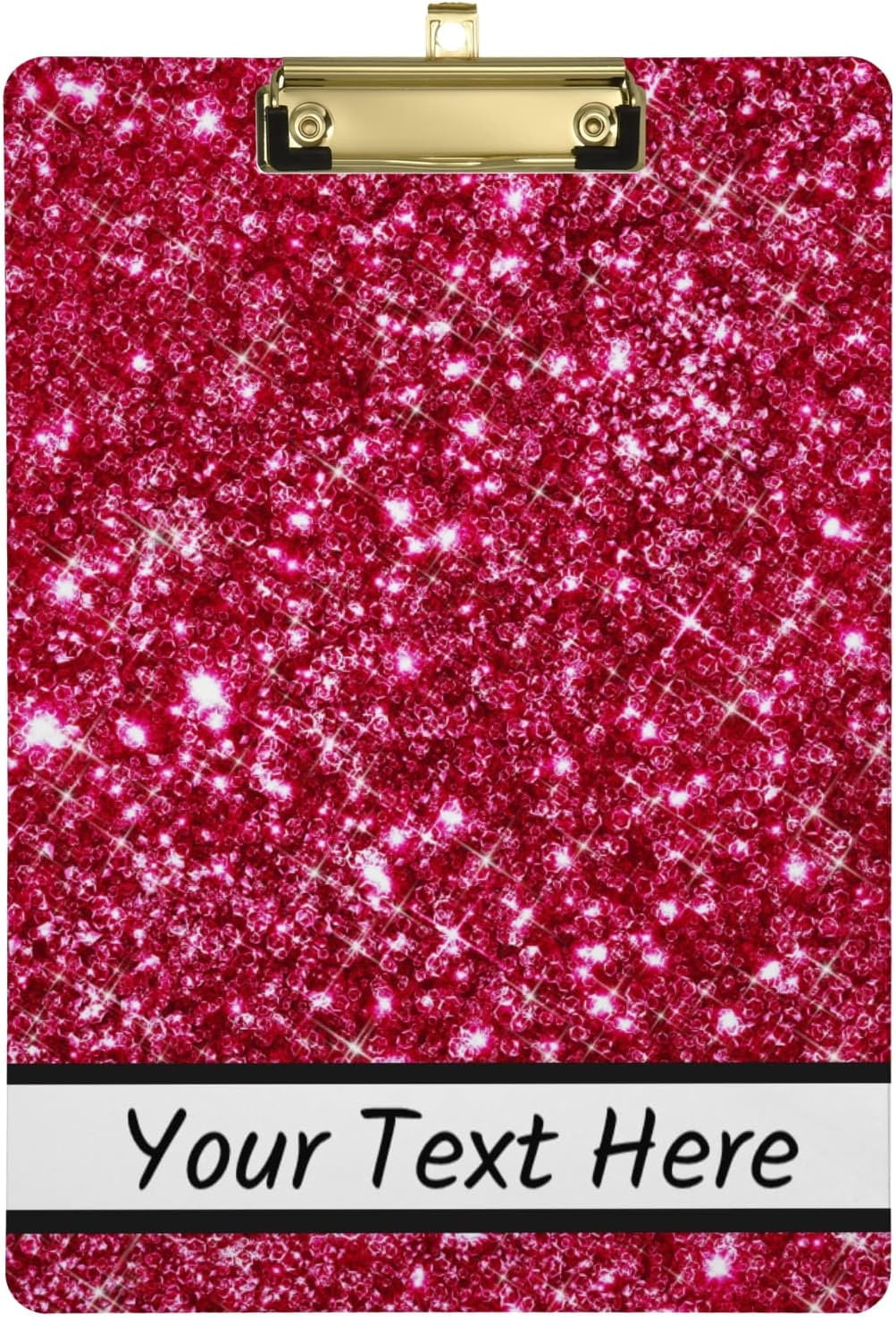 KXMDXA Red Glitter Clipboard Hardboard Wood Nursing Clip Board and Pull ...