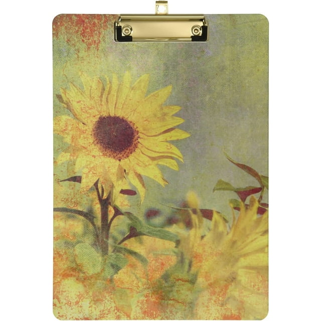 KXMDXA Retro Sunflower Yellow Field Clipboard Hardboard Wood Nursing ...