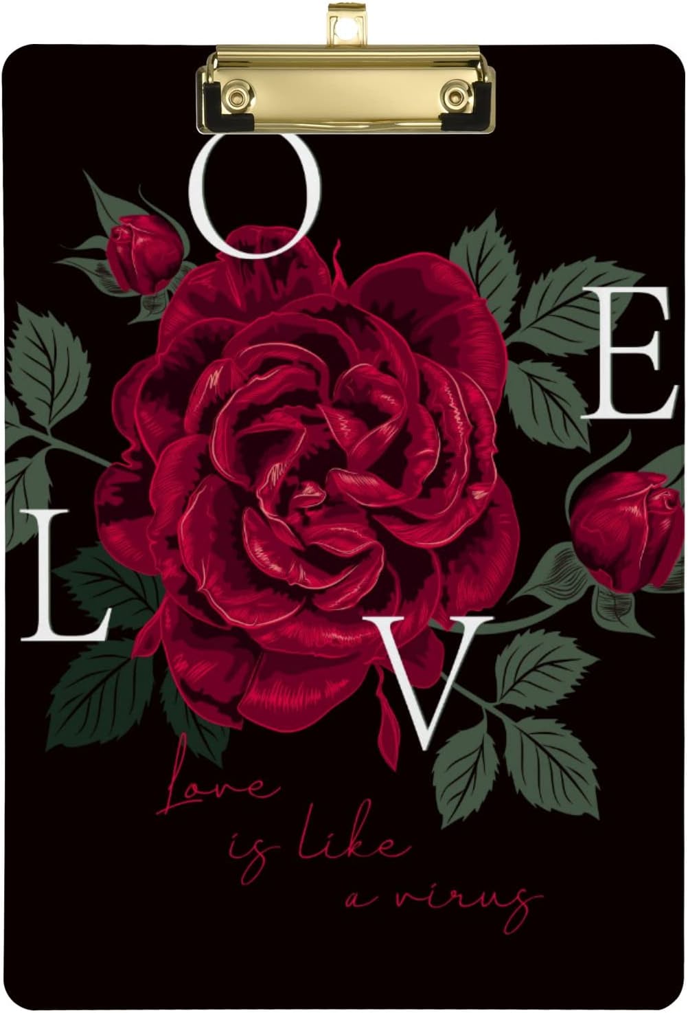 KXMDXA Rose Red Love Clipboard Hardboard Wood Nursing Clip Board and ...