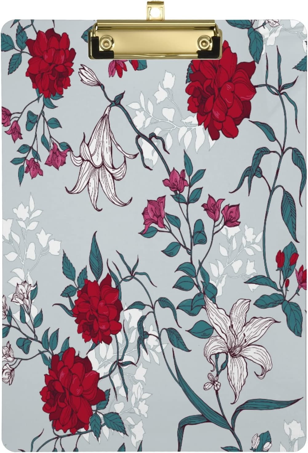 KXMDXA RosesLilies Clipboard Hardboard Wood Nursing Clip Board and Pull ...