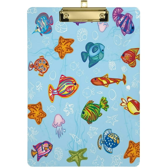 KXMDXA Sea Fish Seashell Clipboard Hardboard Wood Nursing Clip Board ...