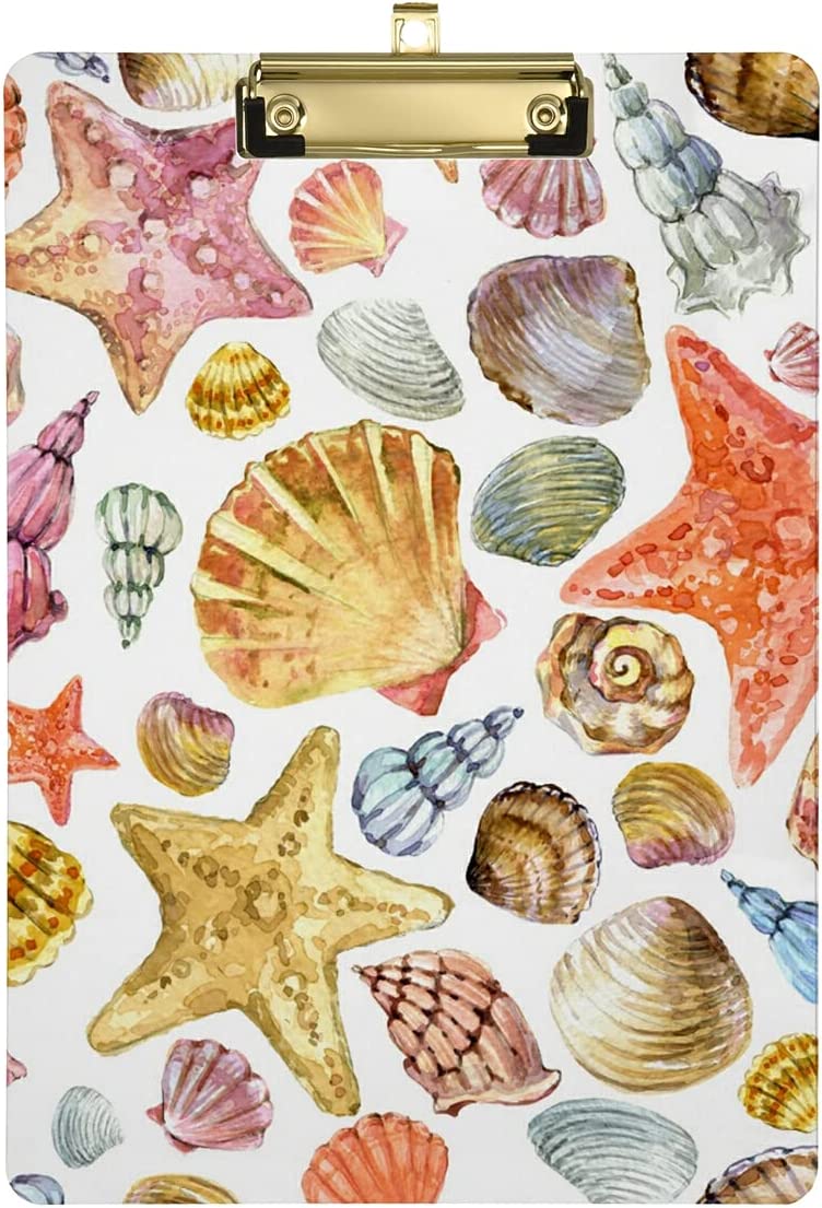 KXMDXA Sea Shell Clipboard Hardboard Wood Nursing Clip Board and Pull ...
