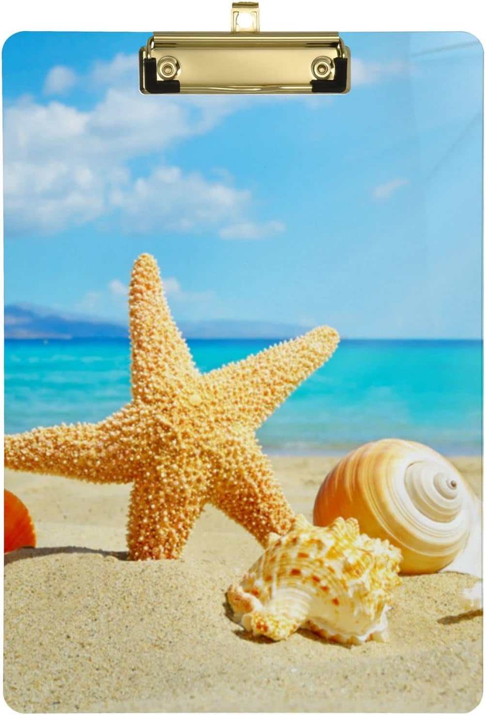 KXMDXA Sea Shell Starfish Clipboard Hardboard Wood Nursing Clip Board ...