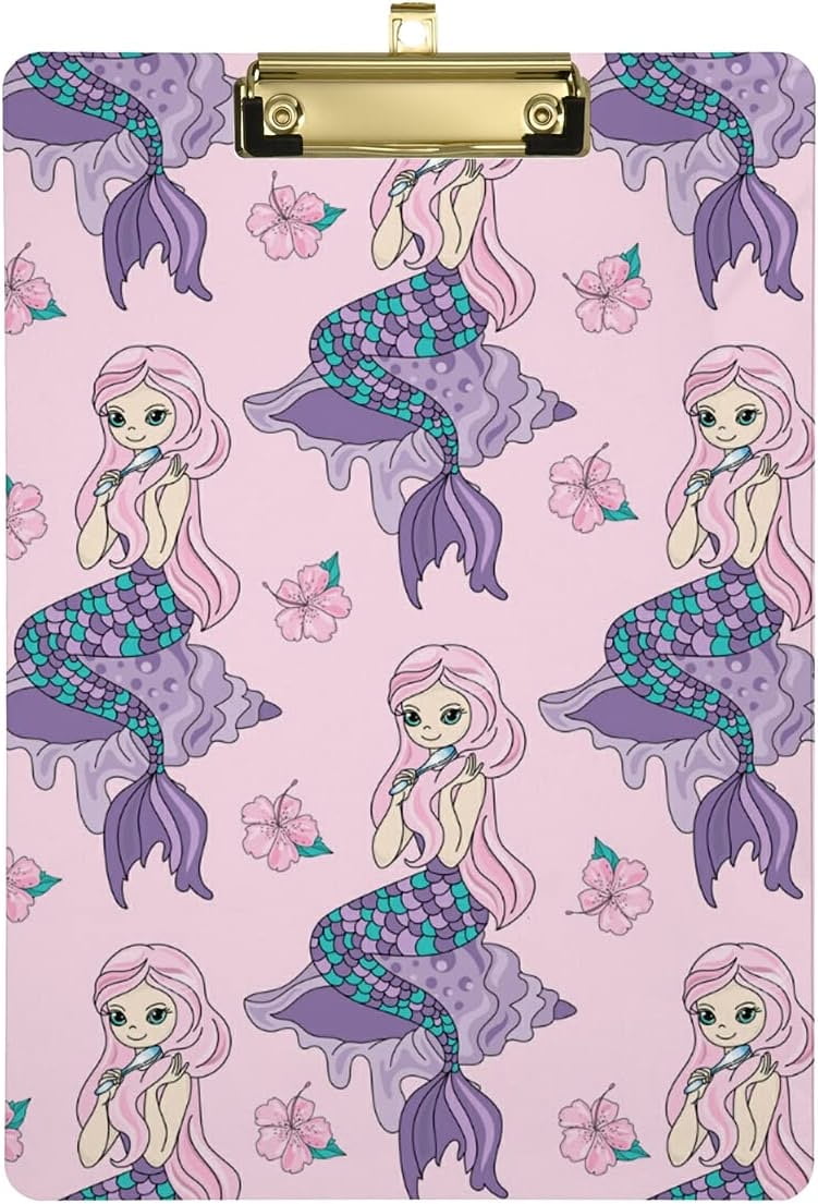 KXMDXA Sea Travel Mermaid Clipboard Hardboard Wood Nursing Clip Board ...