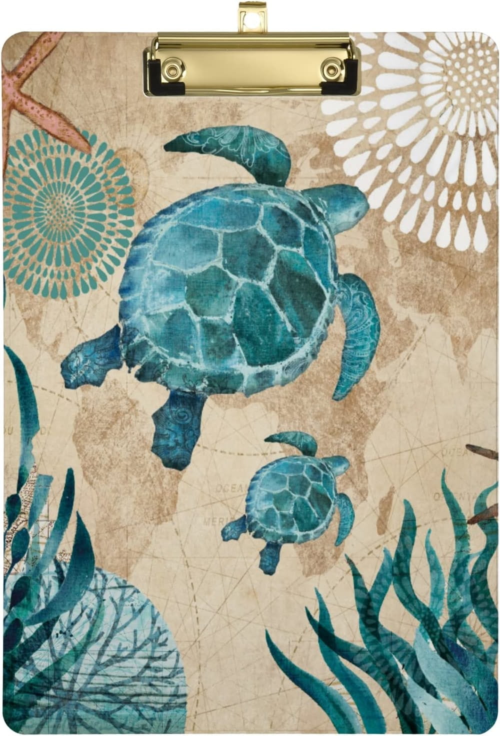 KXMDXA Sea Turtles Clipboard Hardboard Wood Nursing Clip Board and Pull ...