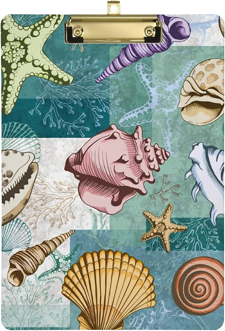 KXMDXA Seashells Corals Starfishes Clipboard Hardboard Wood Nursing ...