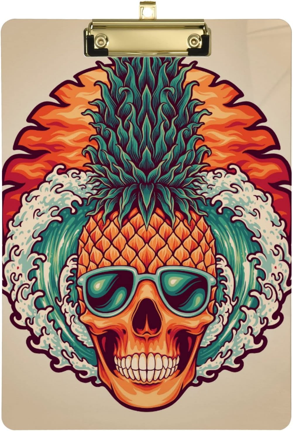 KXMDXA Skull Skeleton Pineapple Clipboard Hardboard Wood Nursing Clip ...