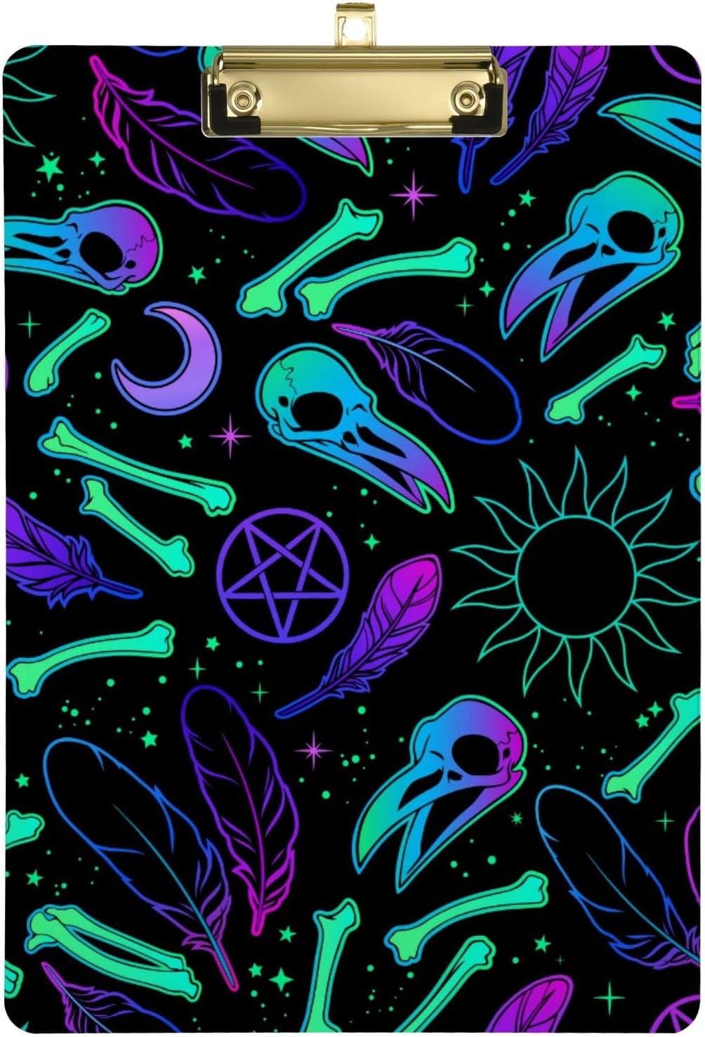 KXMDXA Skulls Bird Bones Magic Symbols Clipboard Hardboard Wood Nursing ...