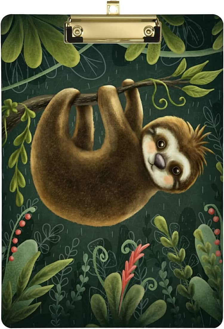 KXMDXA Sloth Clipboard Hardboard Wood Nursing Clip Board and Pull for ...