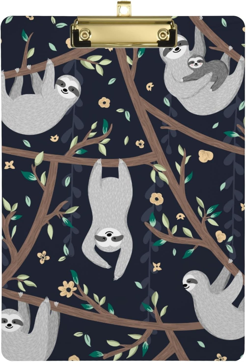 KXMDXA Sloths Clipboard Hardboard Wood Nursing Clip Board and Pull for ...