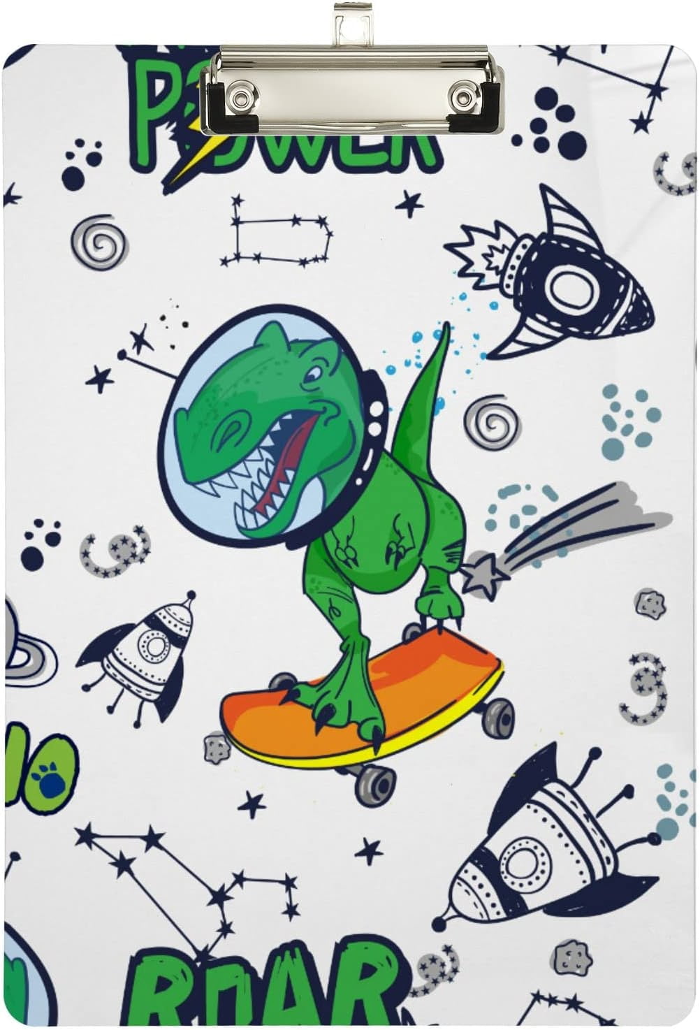 KXMDXA Space Dino Power Clipboard Hardboard Wood Nursing Clip Board and ...
