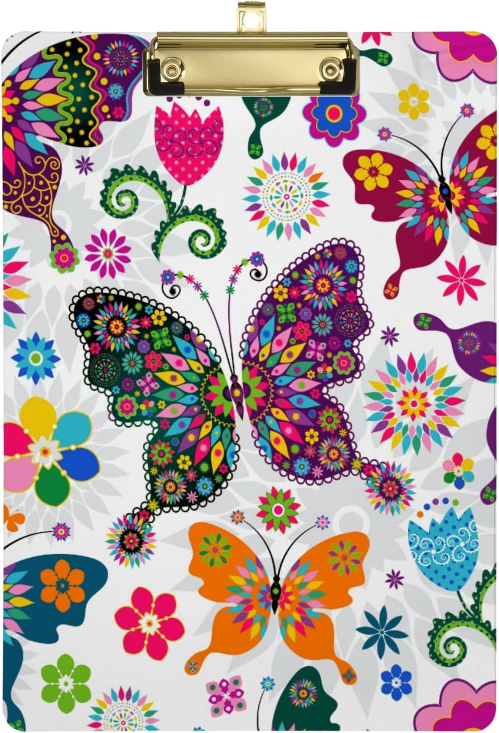 KXMDXA Spring Butterflies Flowers Clipboard Hardboard Wood Nursing Clip ...