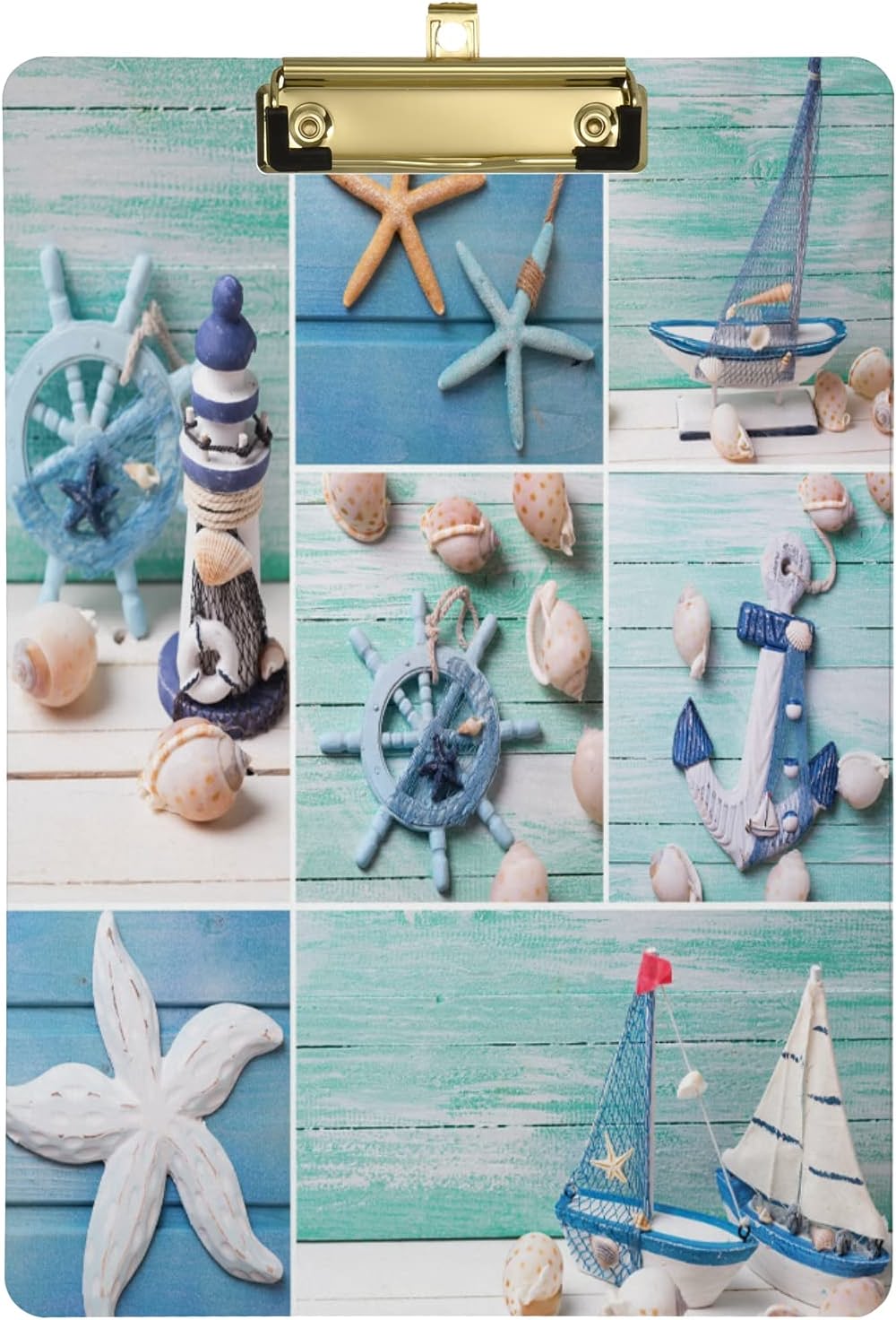 KXMDXA Starfish Seashell Anchor Lighthouse Clipboard Hardboard Wood ...